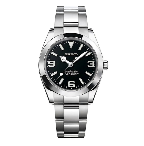Seiko Mod Oyster Perpetual Black – NeoLux Watch & Co