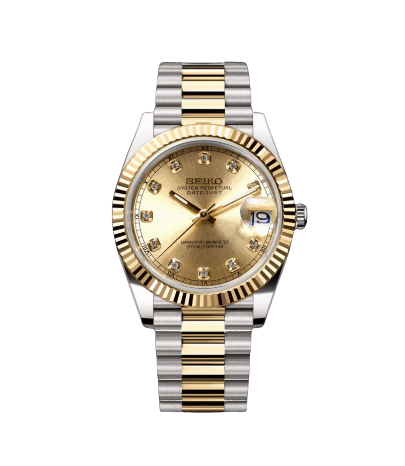 Seiko Mod Datejust Two-Tone Gem Gold – NeoLux Watch & Co